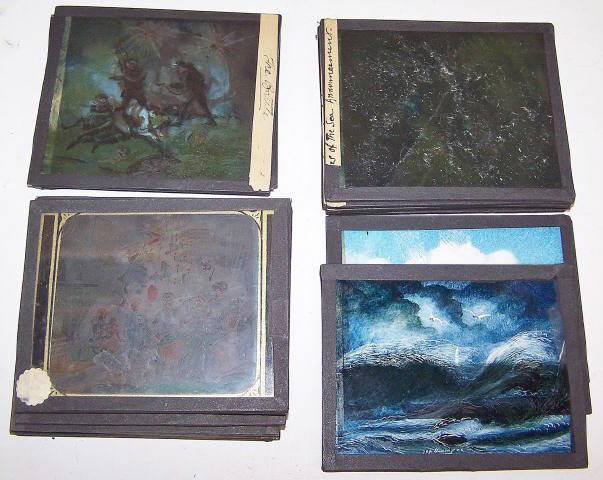 *2 Groups Of Handpainted Magic Lantern Slides