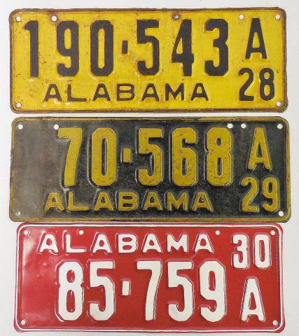 *3 Alabama License Plates