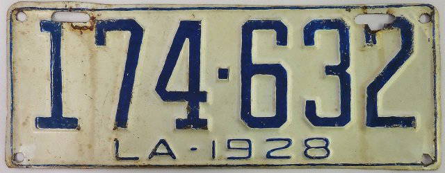 *1928 Louisiana License Plate