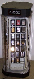 Rotating Zippo Lighted Display Case And Zippo Lighters