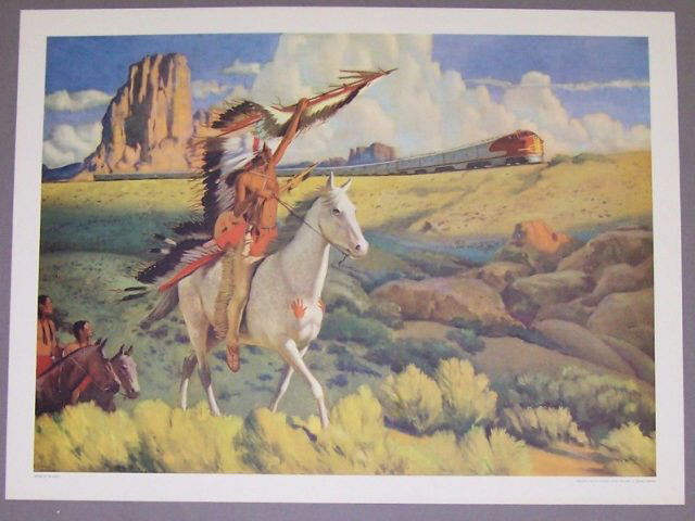 *vintage 1940s Santa Fe Railway Poster