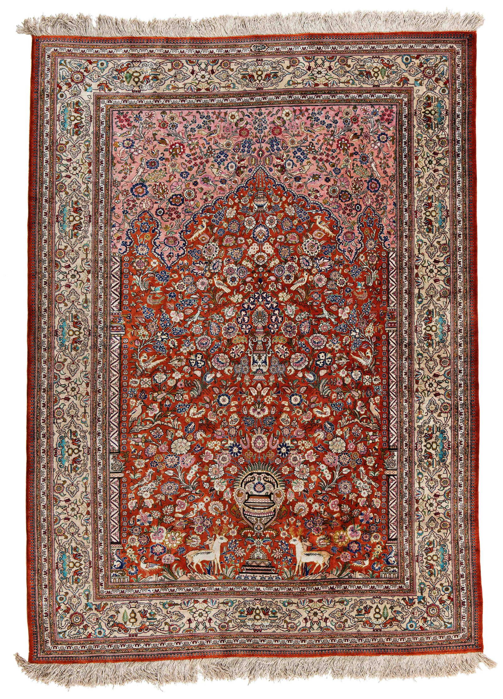 Fine Signed Silk Ghom Rug Auction