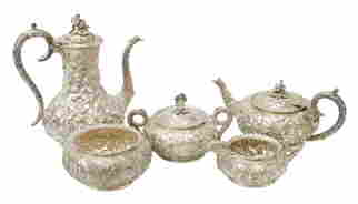 Kirk "Repousse" sterling silver coffee & tea set - Dec 10, 2015 | Alex ...