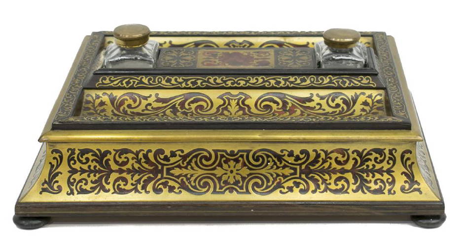 French Napoleon Iii Boulle Work Inkstand