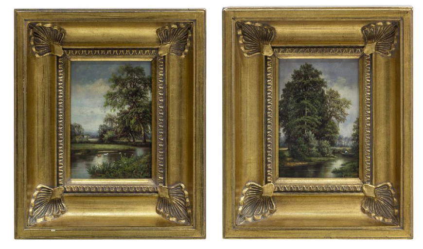 (2) Framed Landscape Oil Paintings, Signed F. Adam