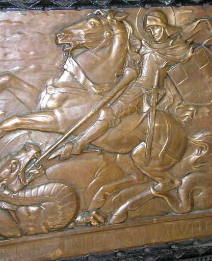 Religious Copper St. George Plaque Spain