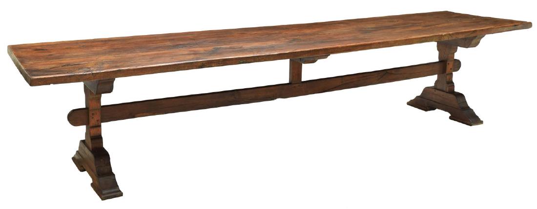 LARGE OAK MONASTERY TABLE, 138"L