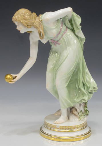 Walter Schott For Meissen, Lady Boule Player, Q180