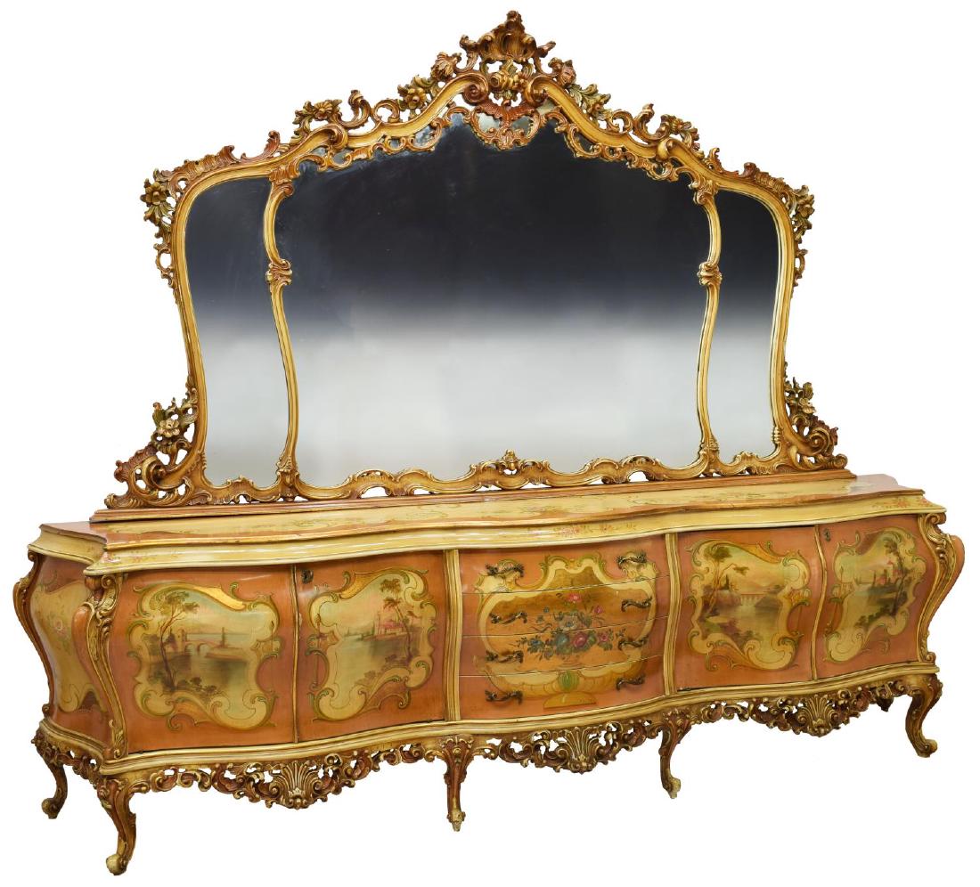 ITALIAN BOMBE MIRRORED SIDEBOARD LANDSCAPE PAINTED - Oct 01, 2017 ...