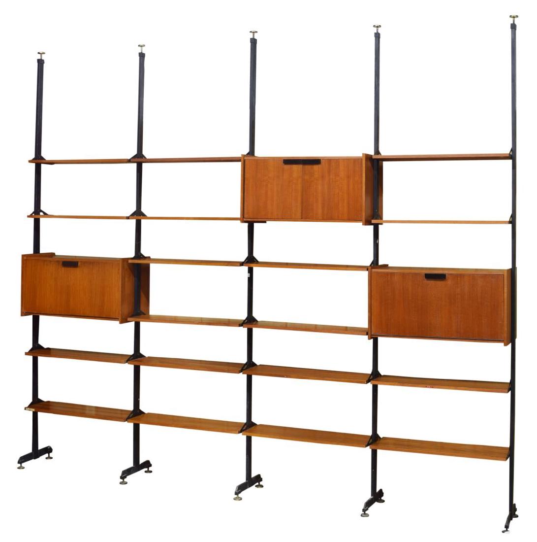 ITALIAN MID-CENTURY MODERN MODULAR TEAK BOOKCASE