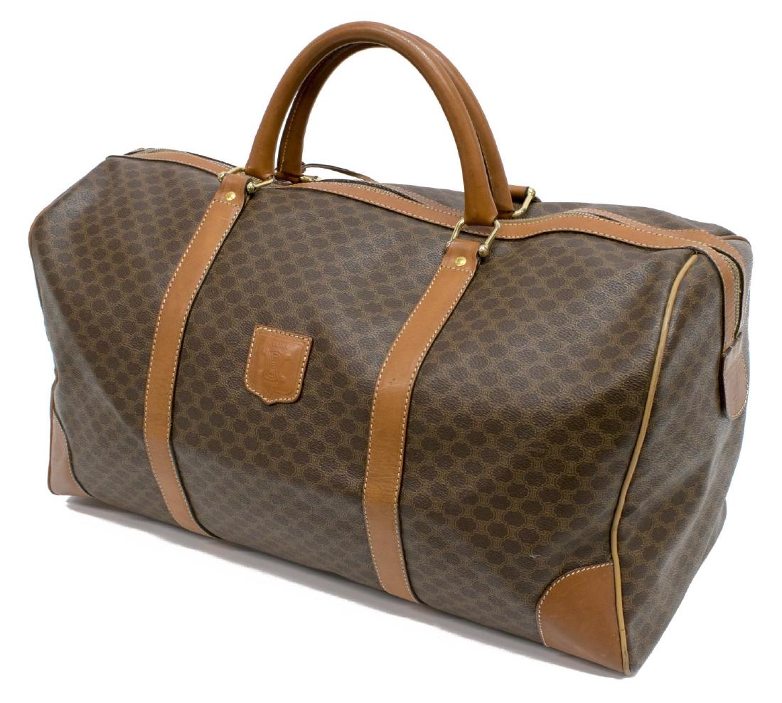 Vintage Celine Macadam Canvas Large Boston Bag