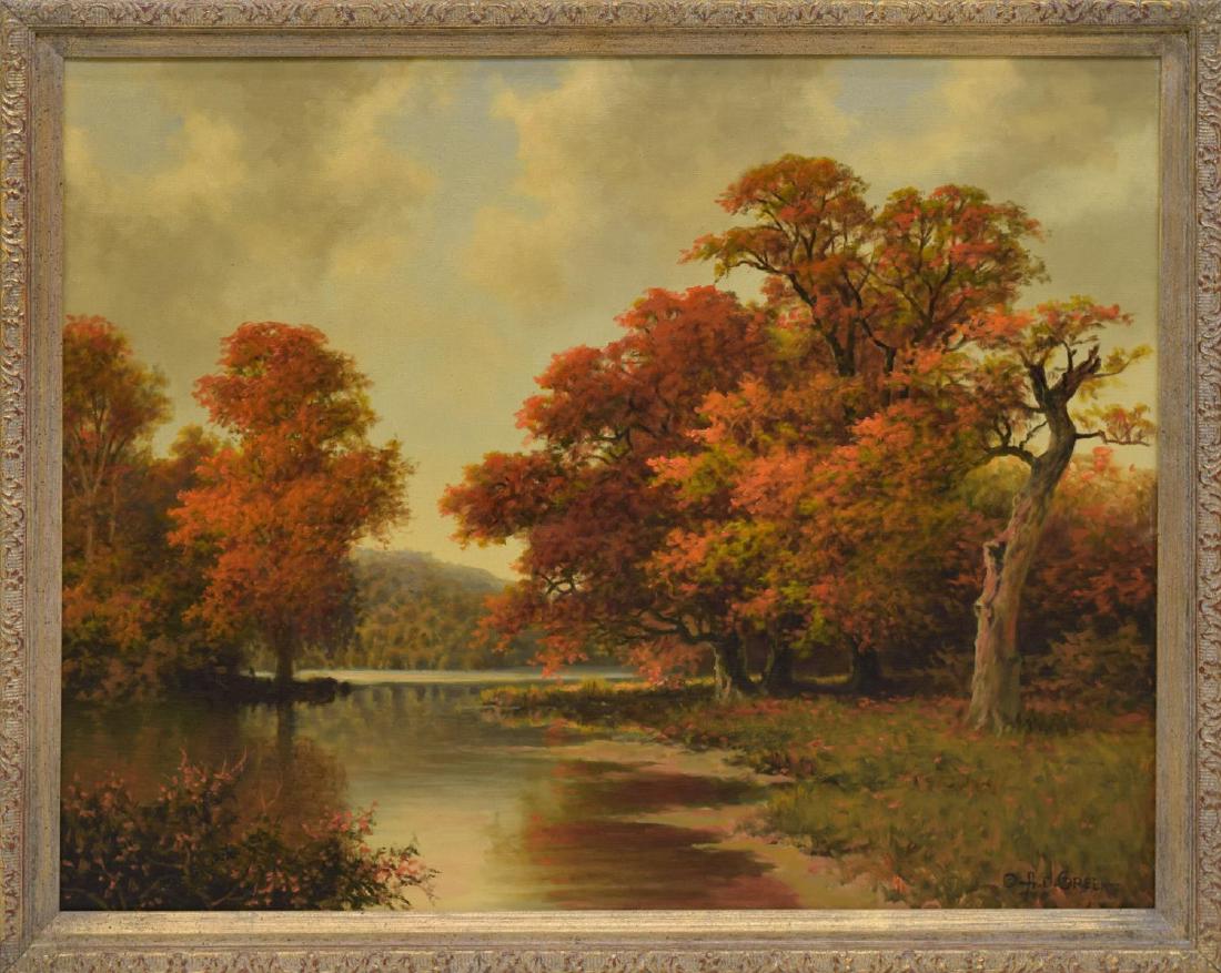 A.D. GREER (1904-1998) AUTUMNAL RIVER OIL PAINTING