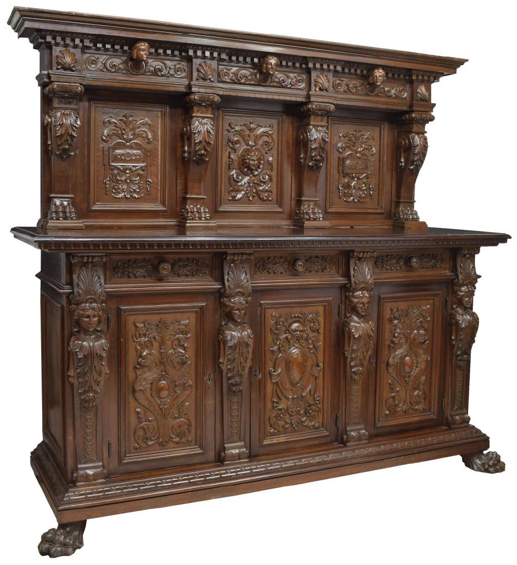 ITALIAN RENAISSANCE REVIVAL FIGURAL SIDEBOARD