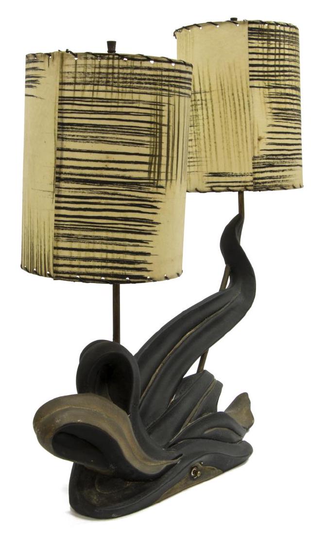 PLASTO MFG. CO. MID-CENTURY MODERN 2LT TABLE LAMP