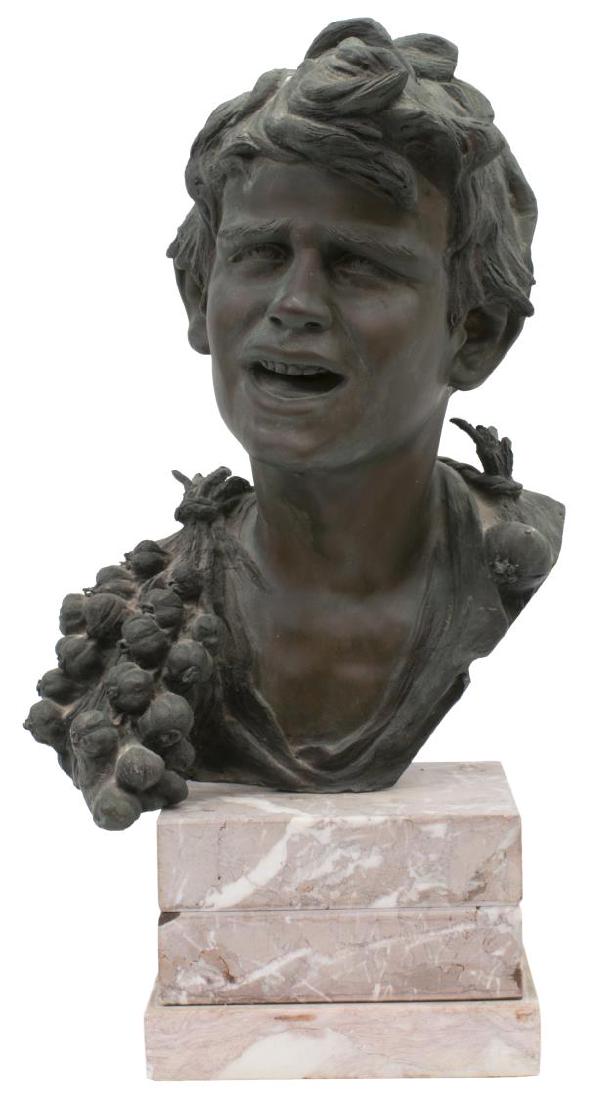 VINCENZO CINQUE (ITALY, D.1929) BRONZE BUST OF BOY