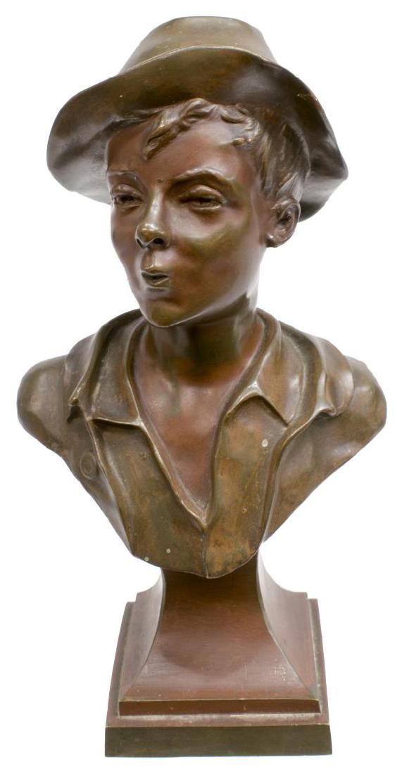 MARCEL DEBUT (1865-1933) FRENCH BRONZE BUST