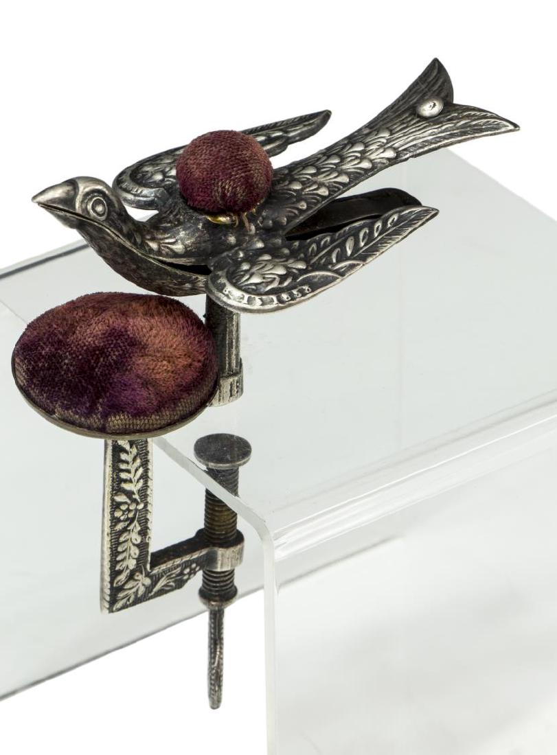 VICTORIAN SEWING BIRD PIN CUSHION