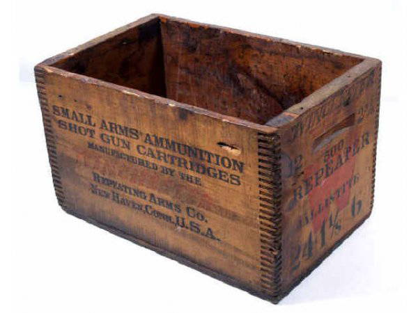 Antique Wood Winchester Shot Gun Ammo Box