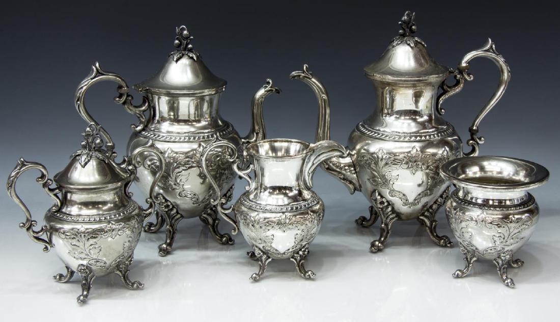 (5) GOLDFEDER SILVER CO SILVERPLATE TEA COFFEE SET