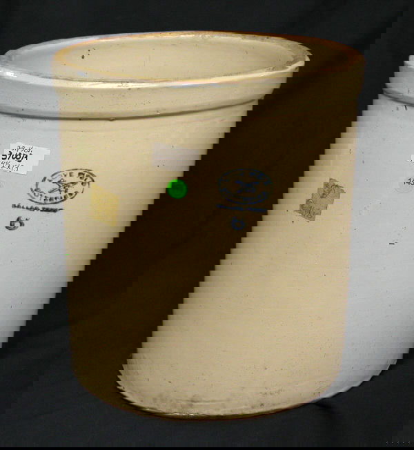 143: LARGE STONEWARE POT MARKED "LOVE FIELD POTTERY, D