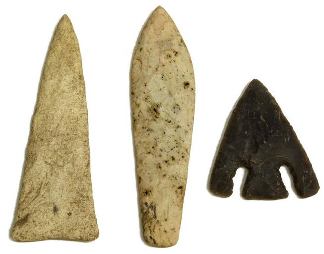 (3)arrowhead, Points Gahagan G10, Hell Gap, Andice