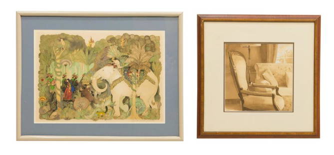 Lithograph, Jungle Scene, David Mccall Johnston