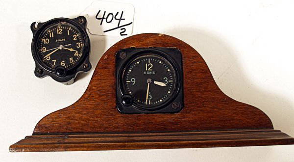 Two Elgin 8 Day Aircraft Clocks One Mantle Mounted