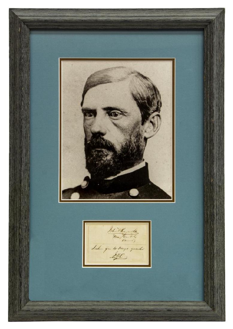 Autograph, Gen. John Reynolds, Civil War, C.o.a.