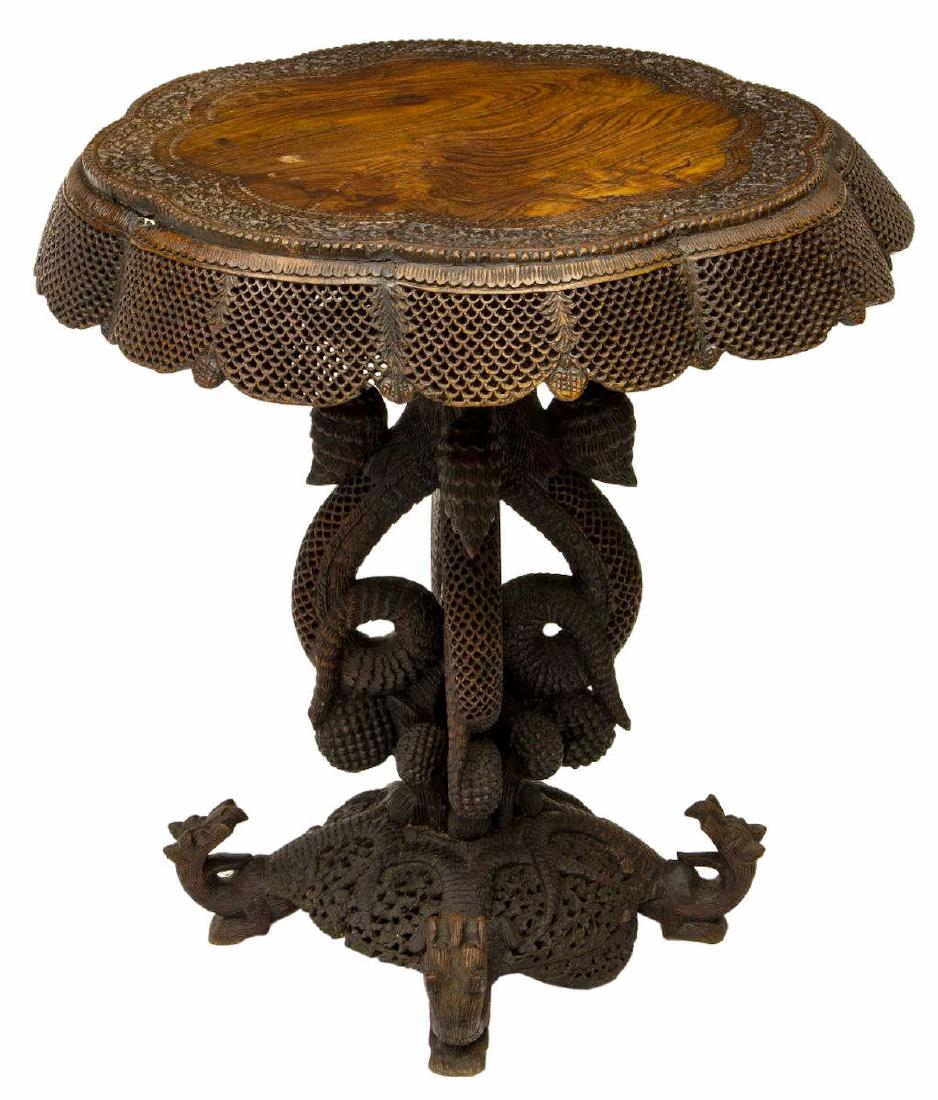 HIGHLY CARVED BURMESE TABLE