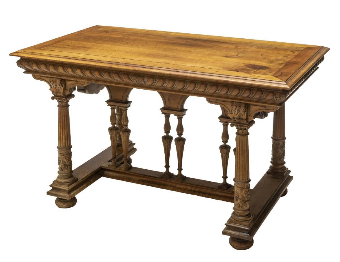 FRENCH RENAISSANCE REVIVAL WALNUT TABLE