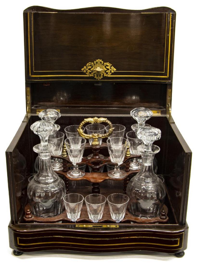 French Tantalus Set With Decanters & Cordials