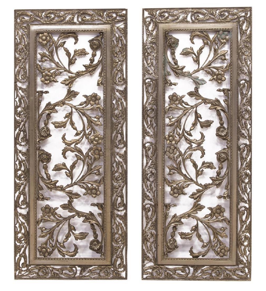 (2) ARCHITECTURAL CAST METAL DECORATIVE PANELS