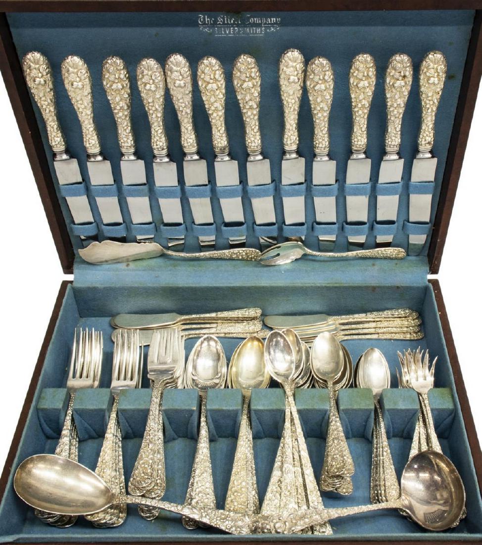(105) STEIFF ROSE STERLING SILVER FLATWARE SERVICE