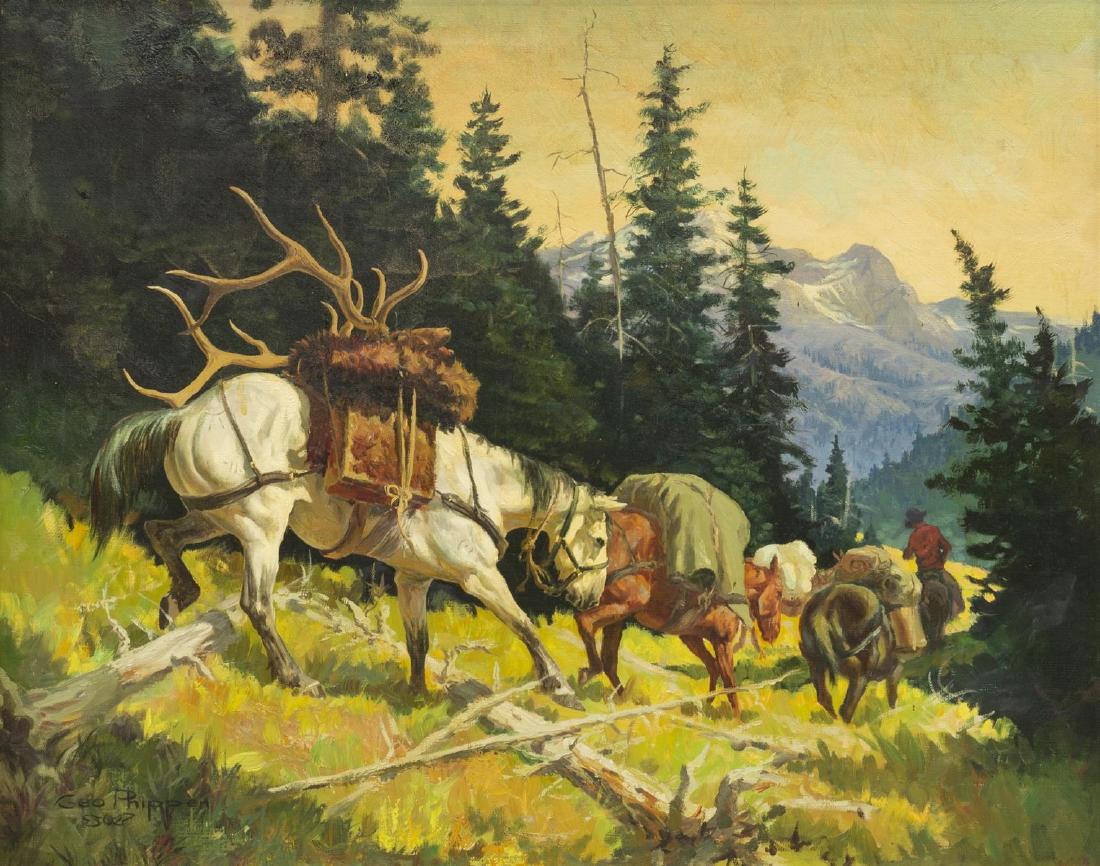 GEORGE PHIPPEN (1915-1966) WESTERN OIL PAINTING