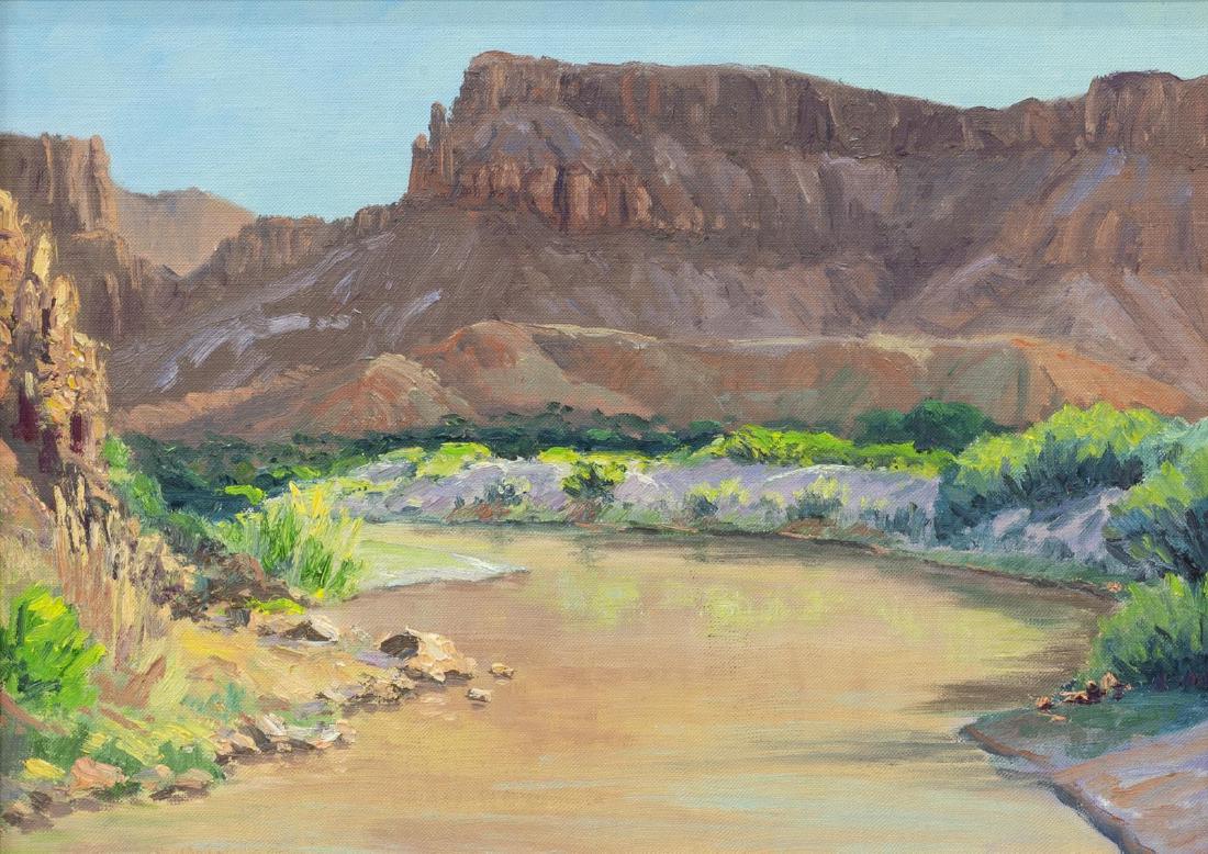 CANYON LANDSCAPE OIL PAINTING SIGNED DON PARKS
