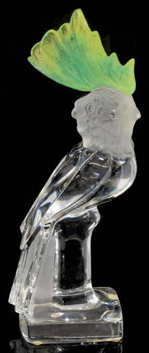 French Daum Nancy Glass Cockatoo Bird Figure