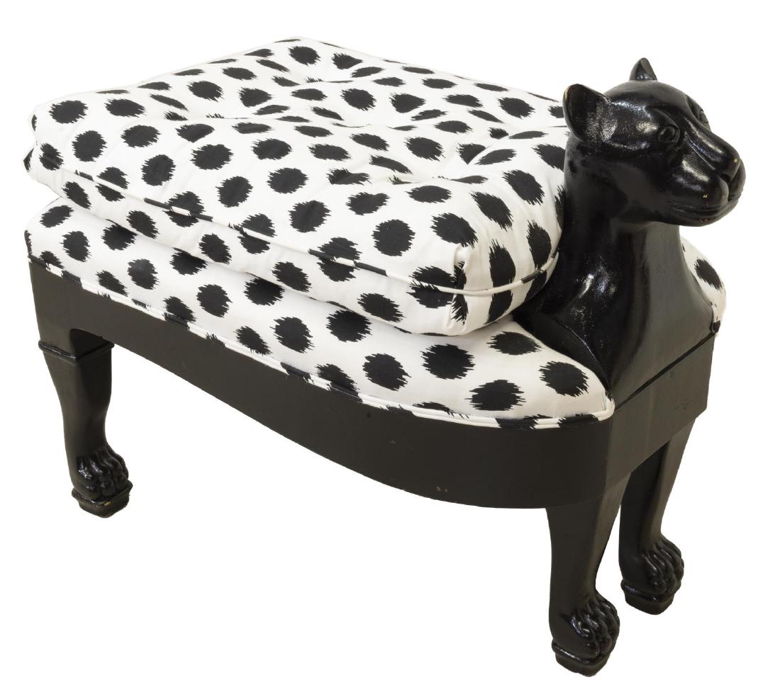 PAINTED PANTHER FORM CUSHIONED BENCH - Jun 21, 2019 | Austin Auction ...