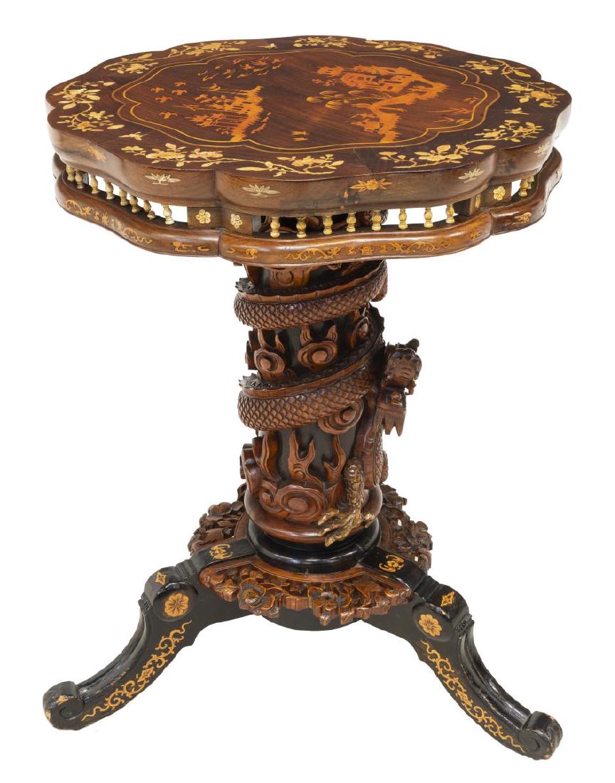 FINE INLAID CHINESE DRAGON SIDE TABLE - Jun 23, 2019 | Austin Auction ...