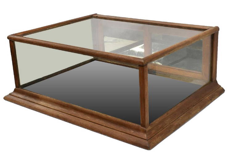 American Oak Store Countertop Display Case Cabinet