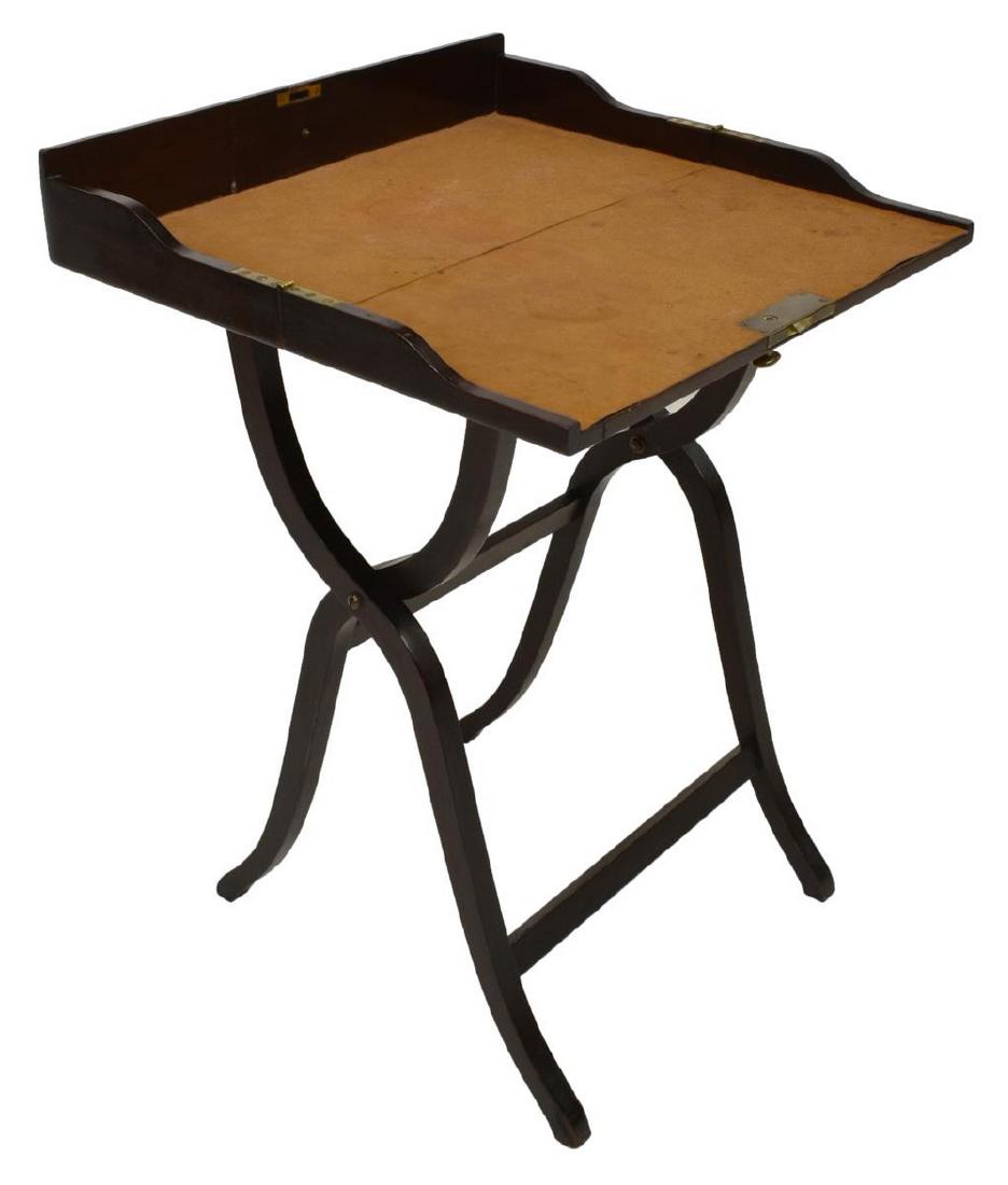 English Mahogany Campaign Folding Writing Table