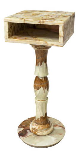 Italian Onyx Square Top Column Display Stand