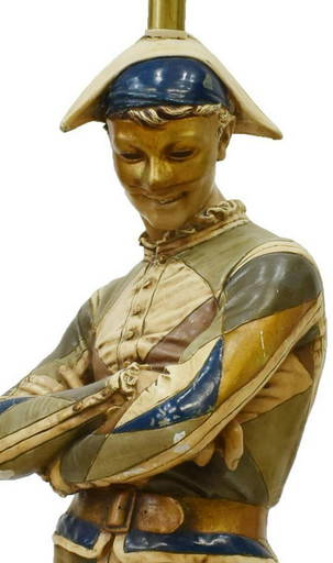 Large Marbro Mid Century Harlequin Jester Lamp