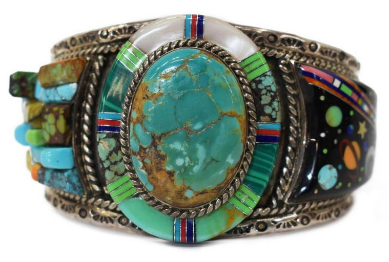 Native American Navajo Sterling Night Sky Cuff