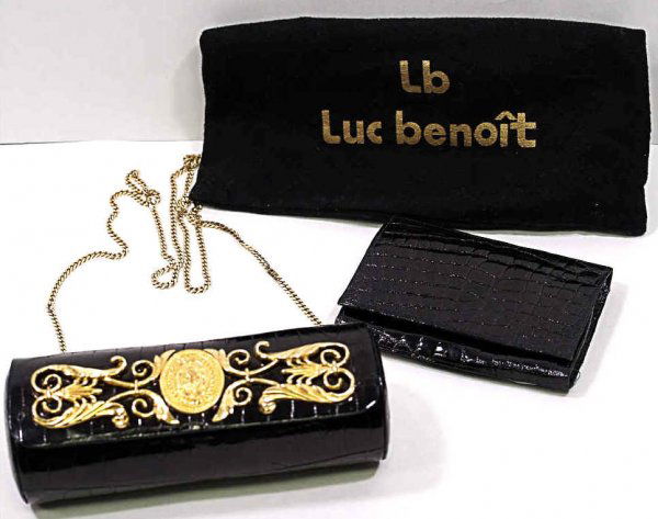 610: LUC BENOIT CROCODILE PURSE & WALLET BENDEL NY