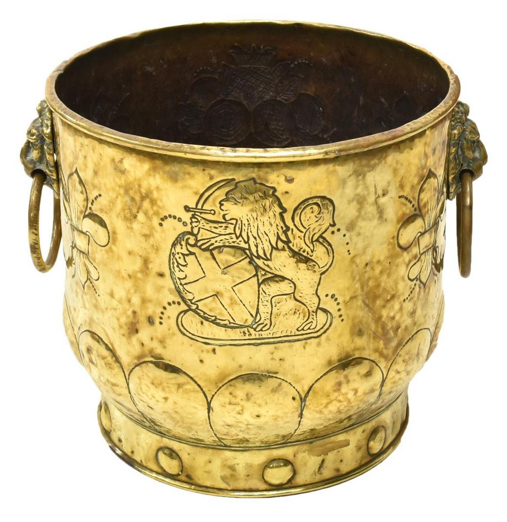 LARGE BRASS CACHE POT LOG BUCKET - Oct 19, 2019 | Austin Auction ...