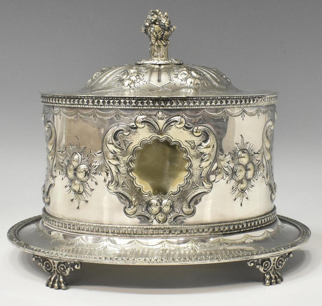 English Mappin & Webb Silver Plate Biscuit Barrel