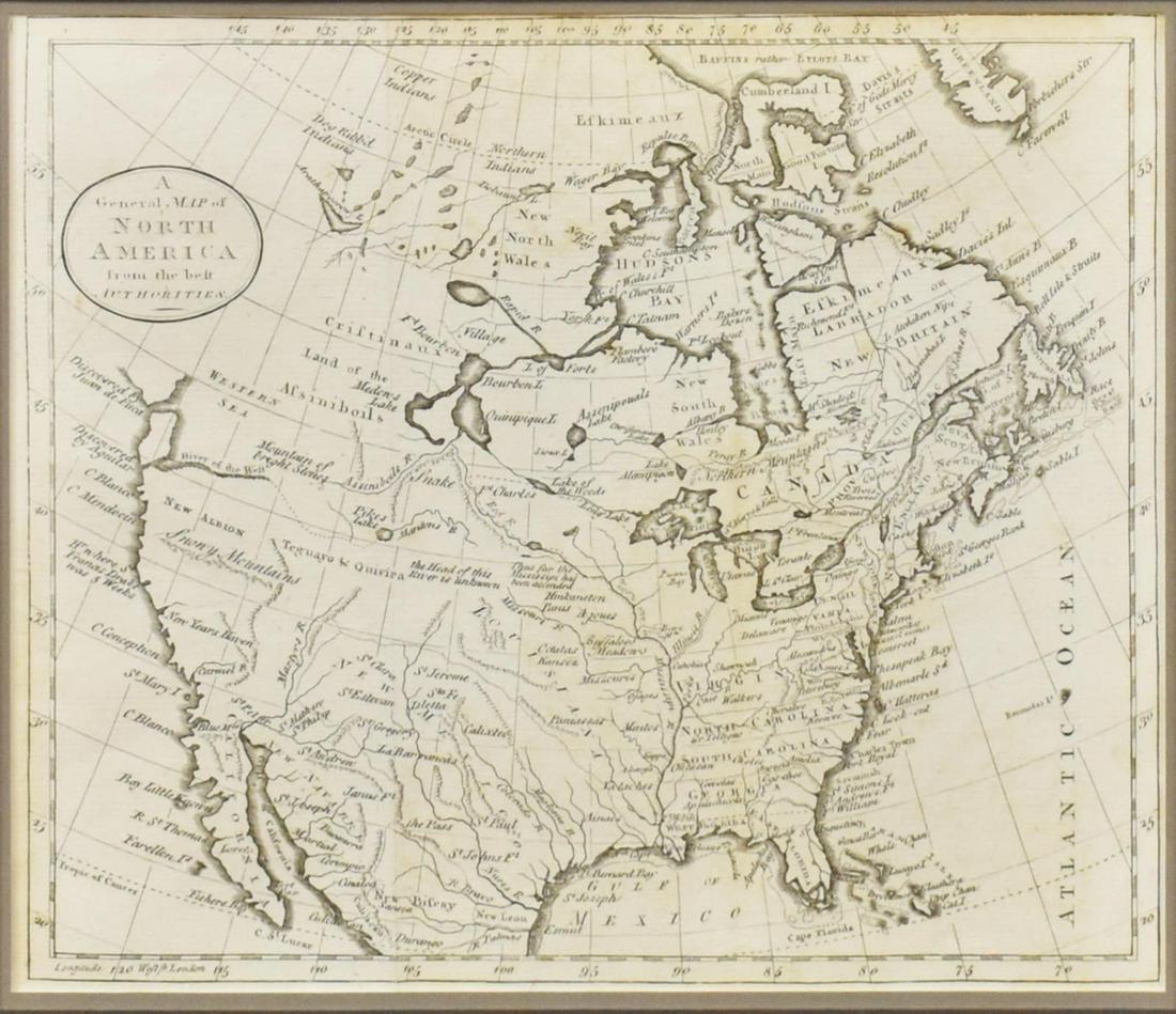 ANTIQUE NORTH AMERICA MAP C. 1780, WILLIAM GUTHRIE - Dec 07, 2019 ...