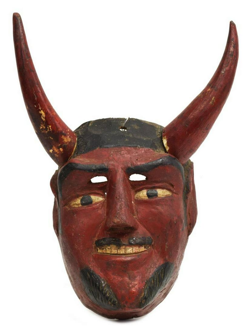 FOLK ART CARVED & PAINTED EL DIABLO MASK, MEXICO - Jan 18, 2020 ...
