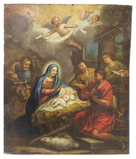 Buy 18thc Oil On Copper Nativity Scene | Echoes Antiques & Auction ...