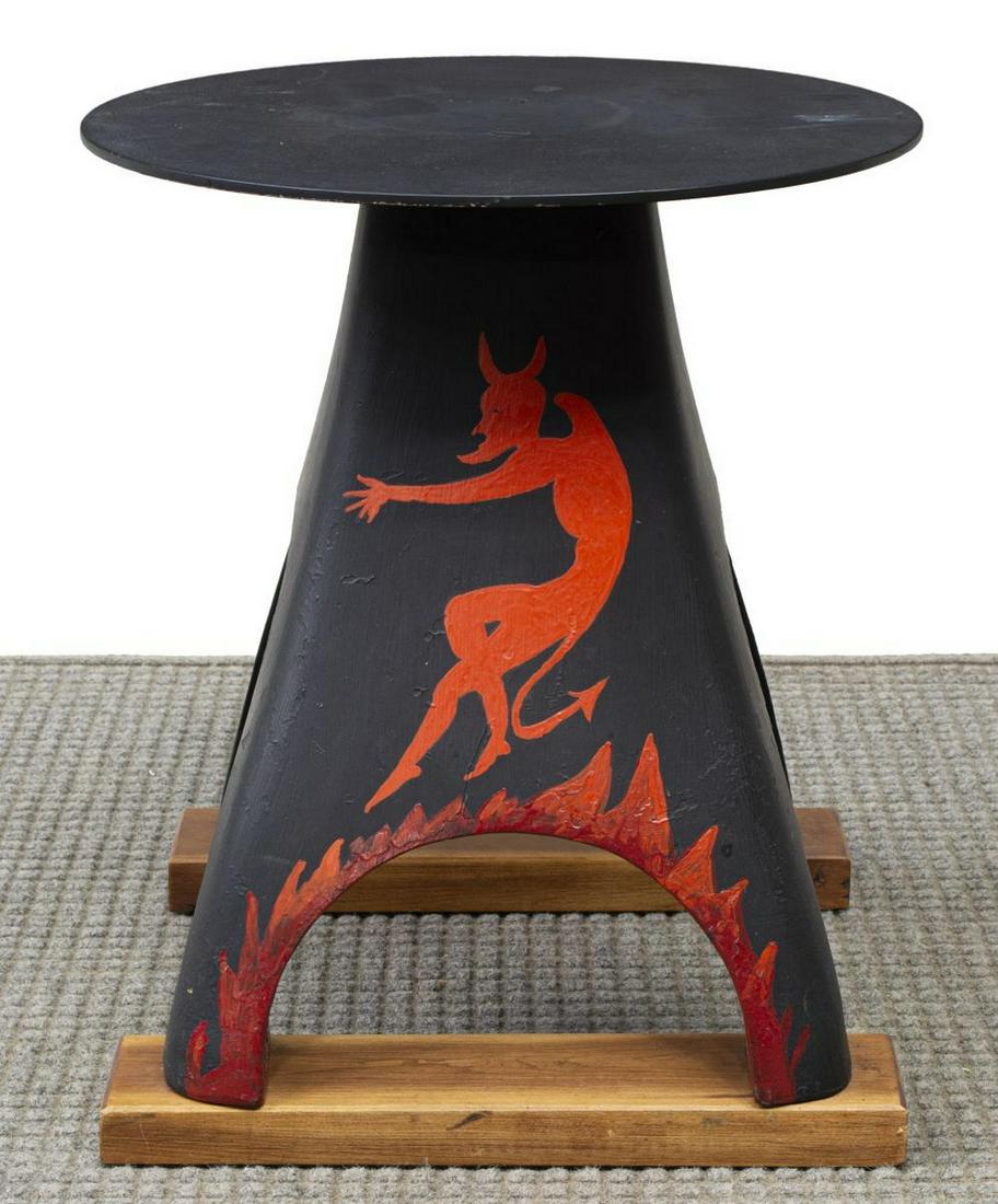 FOLK ART DEVIL PAINTED IRON PEDESTAL/ ANVIL STAND - May 30, 2020 ...